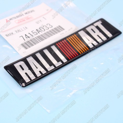 Genuine OEM Mitsubishi JDM Lancer 105 x 25mm Emblem Nameplate RALLIART ...