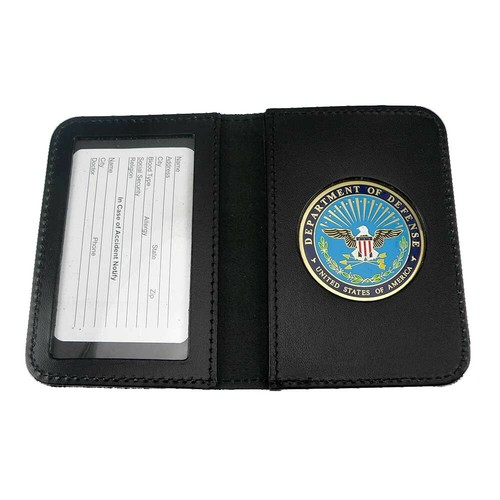 DOD Defense Department Leather Military ID Card Contractor License ...