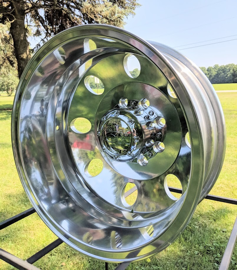 4) NEW 17"X6.5" DODGE RAM 8 LUG "ALCOA STYLE" DUALLY POLISHED WHEELS W ...