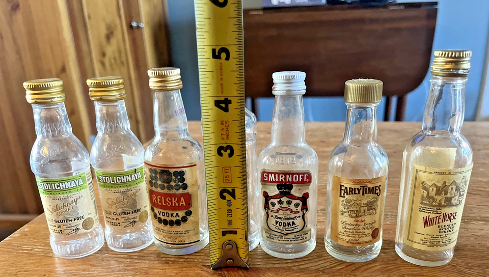 Miniature Liquor Bottle Lot of 7 Mini Bourbon Whisky Vodka Bottles ...