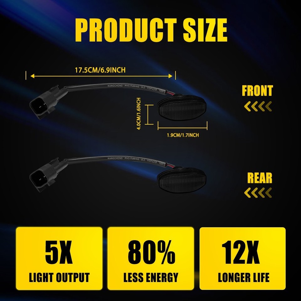 Fender Light For 2010-14 Ford F-150 F150 Raptor LED Side Marker Light ...