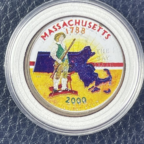 2000 D Massachusetts Colorized Statehood Quarter Painted Reverse | eBay