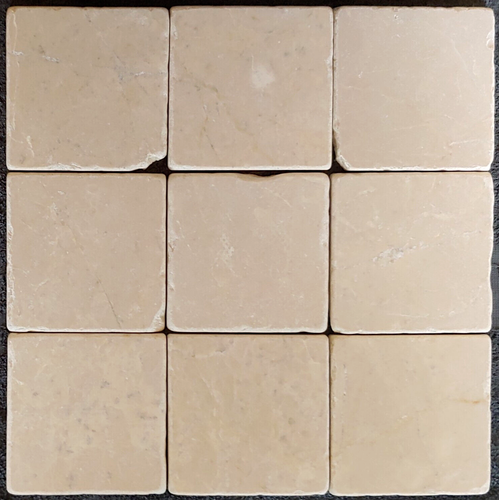 Botticino 4x4 Beige Tumbled Marble Tile Box of 9 tiles - use as set of ...