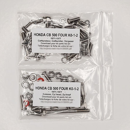 HONDA CB 500 K FOUR 1971-1975 Kit viti PHILLIPS inox n°1 carburatori ...