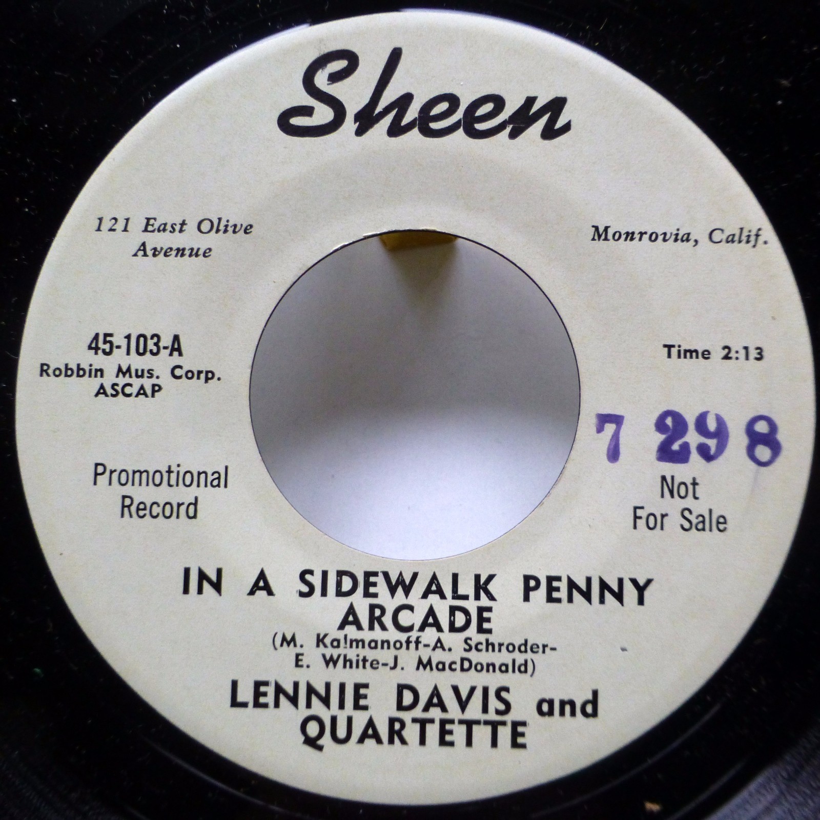 LENNIE DAVIS 45 Someone / In A Sidewalk Penny Arcade SHEEN jazzy pop ...