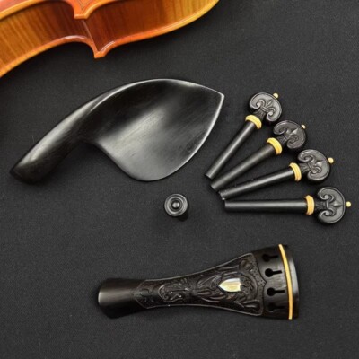 1set carving Ebony wood violin 4/4 part ,beauty decoration ,perfect ...
