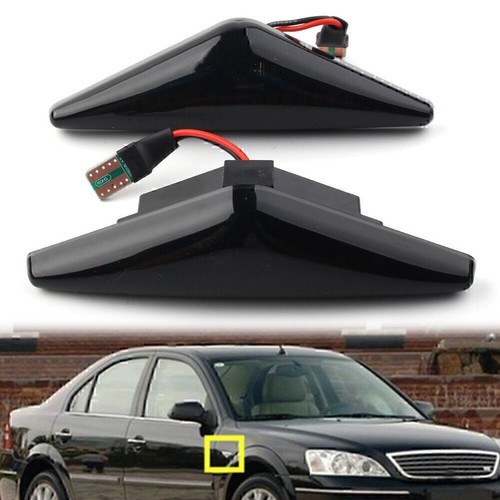Dynamic Flow Black Marker Side Turn Signal LED Amber Lights For Ford ...