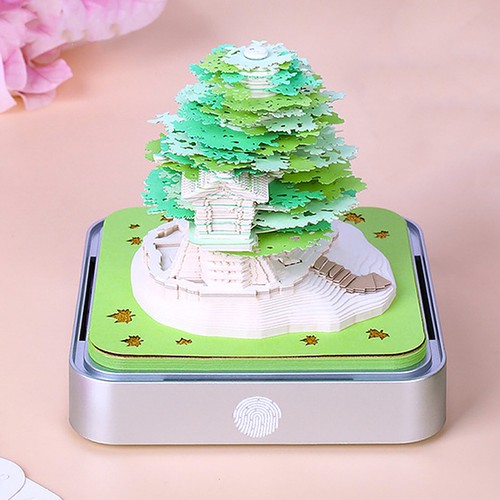 3D Desk Calendar Creative Calendar Memo Pad with LED Light Tear-Away 3D ...