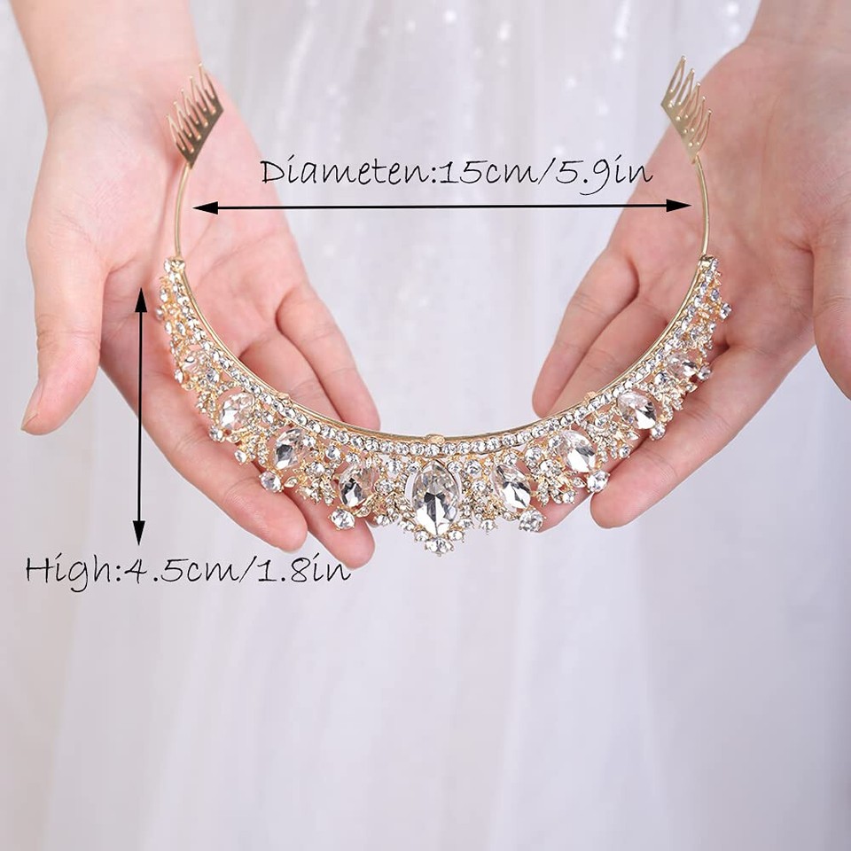 Lerjiaoor Comb Tiara crystal women bride princess wedding prom pageant ...