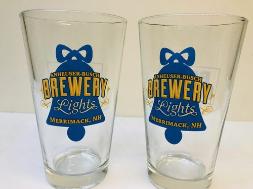 2 Anheuser-Busch Beer Brewery Lights Glasses 16oz. Beer Glass | eBay
