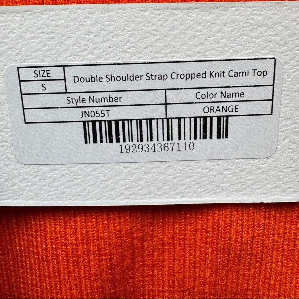 NWT Endless Rose Cropped Top Double Shoulder Strap Knit Cami Orange ...