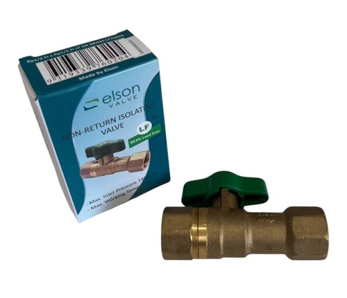 Elson LF76020 Female 15mm ½” Non Return Isolation Duo Valve | eBay ...