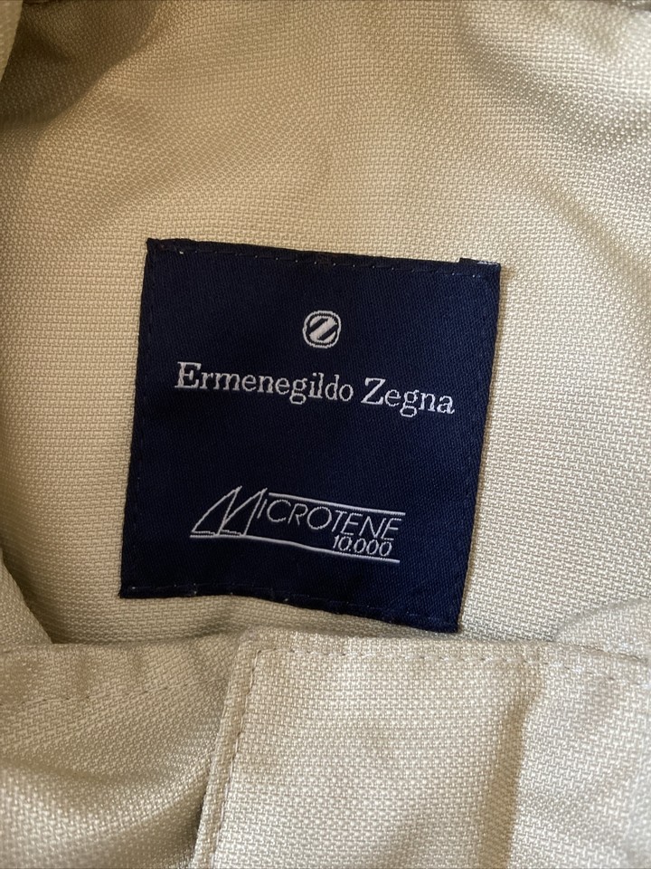 Mens Ermenegildo Zegna Jacket Size XL Microtene 10000 Beige Water ...