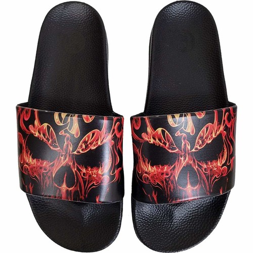 Spiral Direct Skull Blast Goth Skulls Fire Sandals Men's Athletic ...