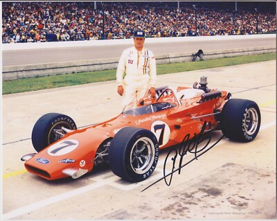 4-Time Indianapolis 500 winner A.J. FOYT Signed 1970 Line-up Pose Indy ...