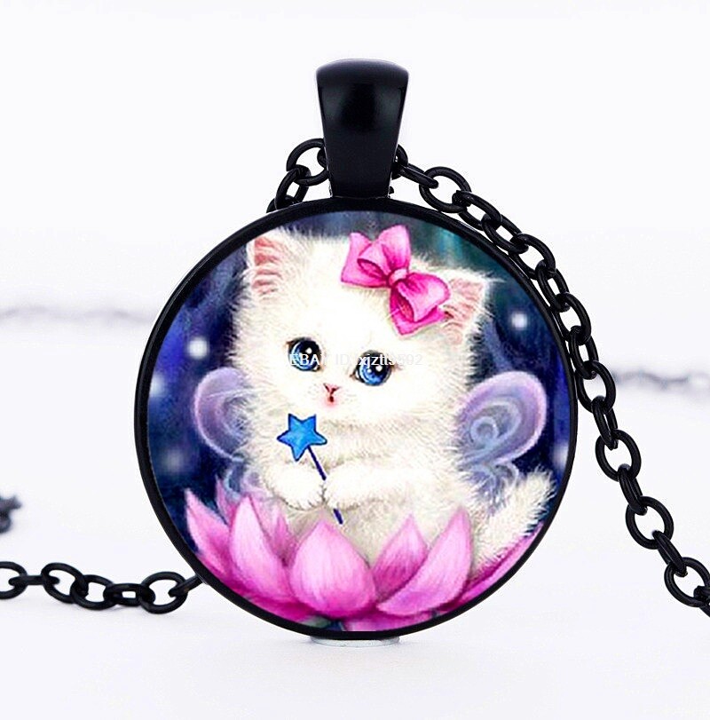 Angel Bull Dog Labrador Cat Wings Rainbow Silver Pendant Necklace Free ...