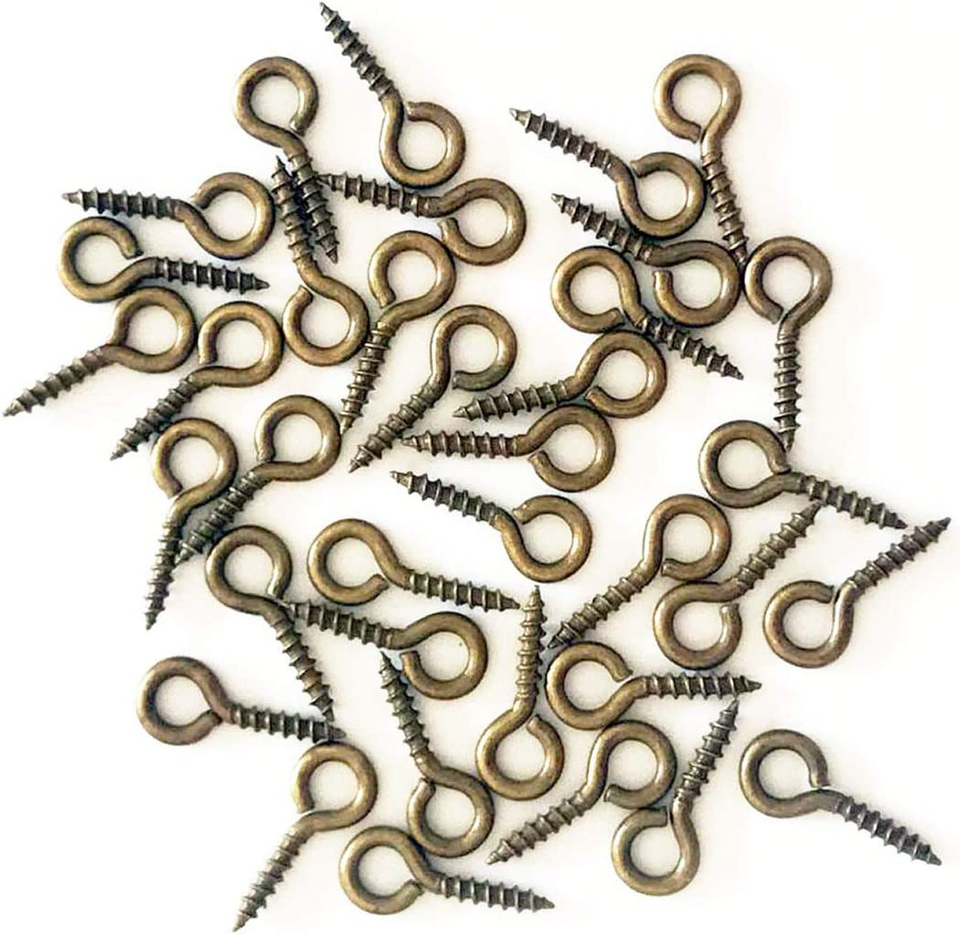 Small Screw Eyes Pin Hook Eyelets Screw Threaded Key Chain Hooks 12 X ...