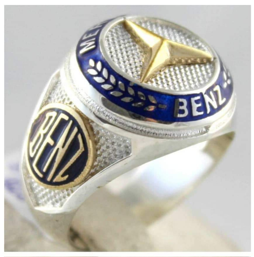 MERCEDES BENZ MEN'S RING PURE TURKISH SILVER 925 UNIQUE CHIC DESIGN US ...