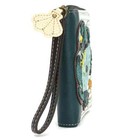 NEW CHALA CRAB SHELL GREEN OCEAN BLUE ZIPPERED BIFOLD WALLET FAUX ...