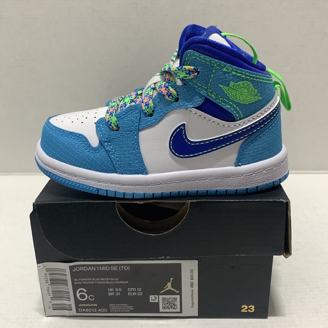 Jordan 1 Mid Powder Blue Racer Blue Toddler Size 7c DA8013-400 Baby ...