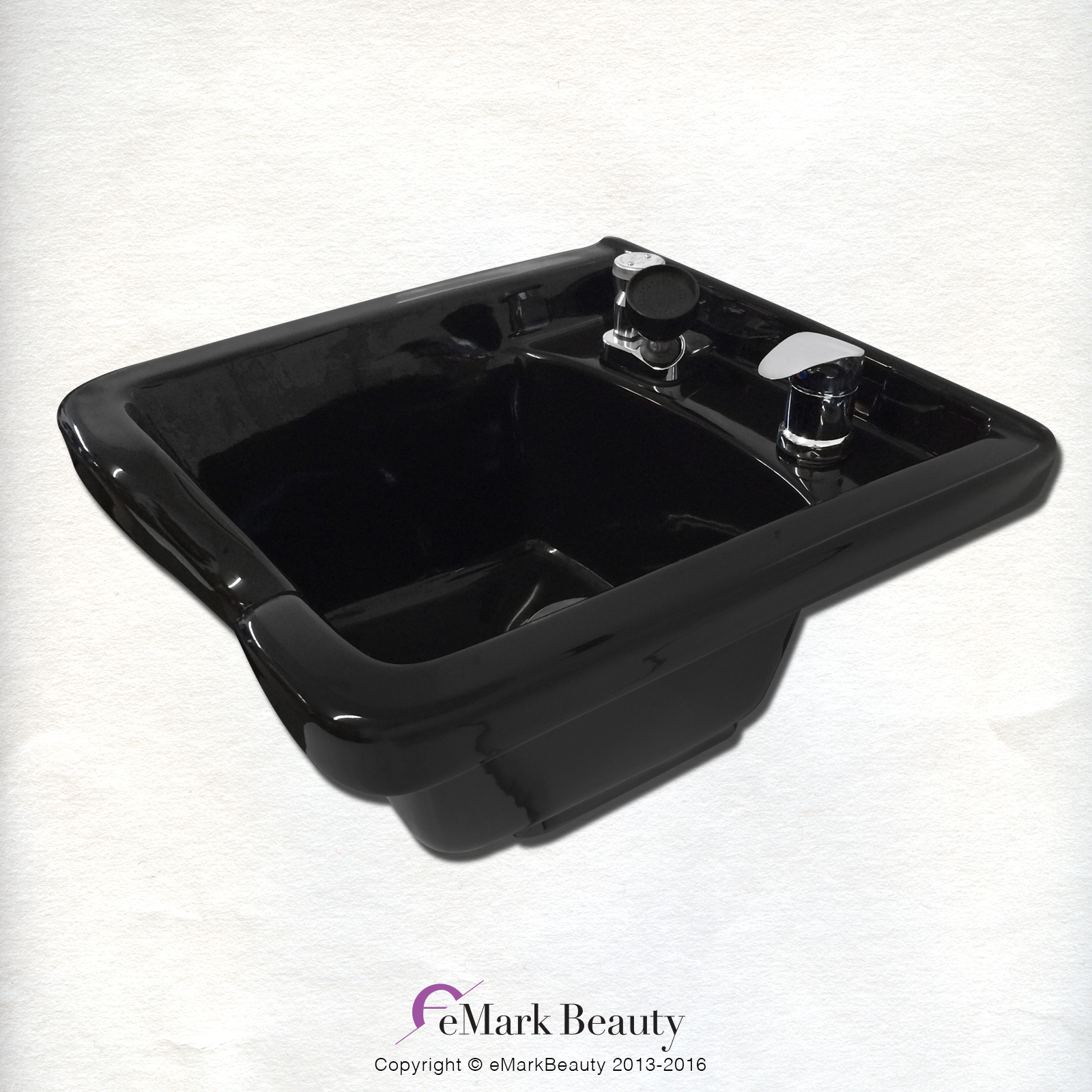 Square Shampoo Bowl Black ABS Plastic Shampoo Sink Salon Equipment TLC ...