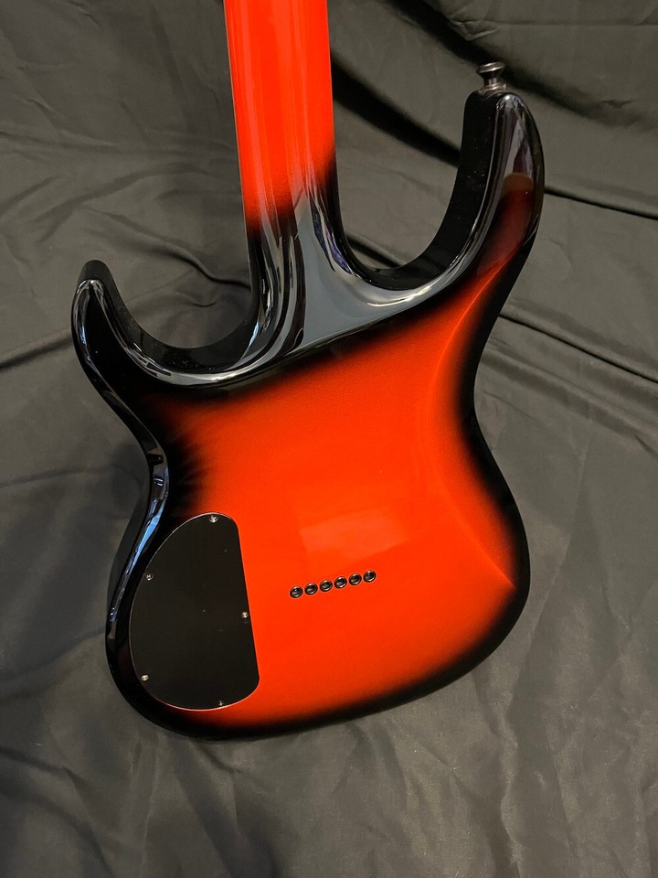 2017 Kiesel DC-600H Racing Orange Black Burst Guitar Reverse Headstock ...