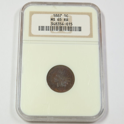1887 P NGC MS65 RB RED BROWN | Indian Head Cent Penny - 1c US Coin ...