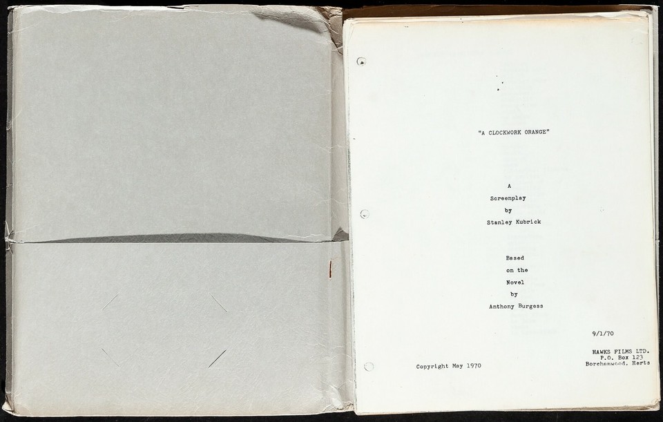 Movie Screenplay A Clockwork Orange 1971 Script VF-7 Stanley Kubrick | eBay