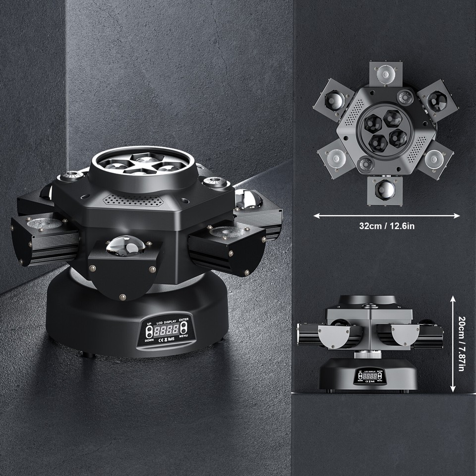 6 Arms Bee Eye Zoom Moving Head Light Beam DMX Stage Lighting for DJ ...