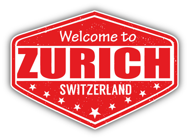 Zurich Switzerland Grunge Travel Stamp Car Bumper Sticker Decal 5" x 4 ...