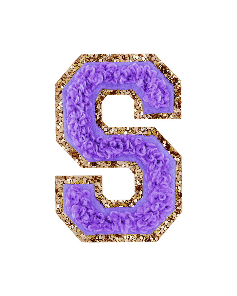 Stoney Clover Lane Lavender Purple Glitter Varsity Letter Patches | eBay