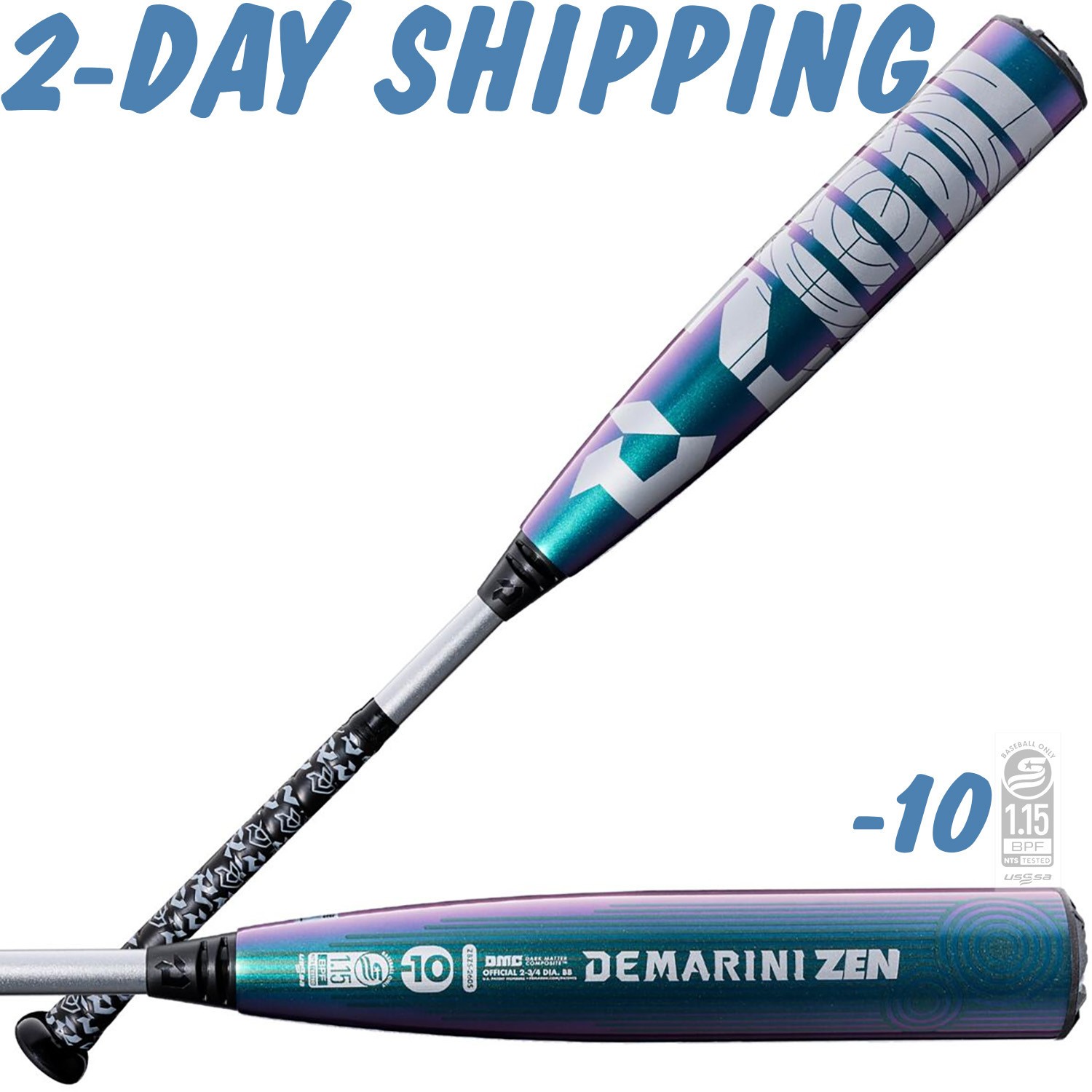 2026 DeMarini ZEN USSSA 29" / 19 oz "Oil Slick" Travel Baseball Bat ...