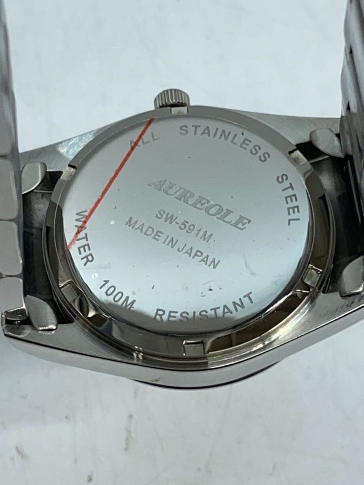 AUREOLE Quartz Analog Stainless Steel Watch White SW-591M | eBay