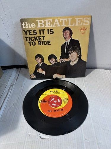 BEATLES Ticket To Ride 1965 Capitol 4507 Capitol Label + Picture Sleeve ...