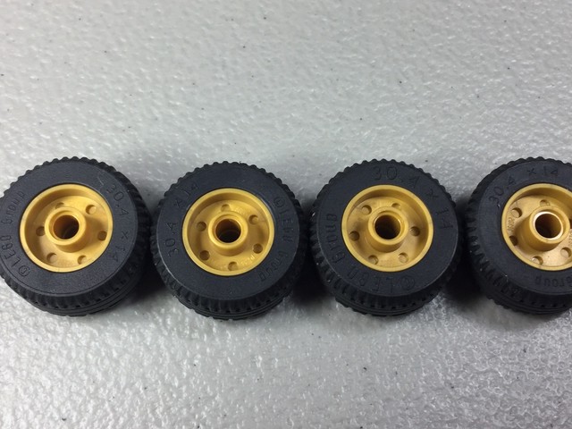LEGO Pearl Gold Wheels 18mm X 14mm Authentic 30.4x14 Tires VR Solid for ...
