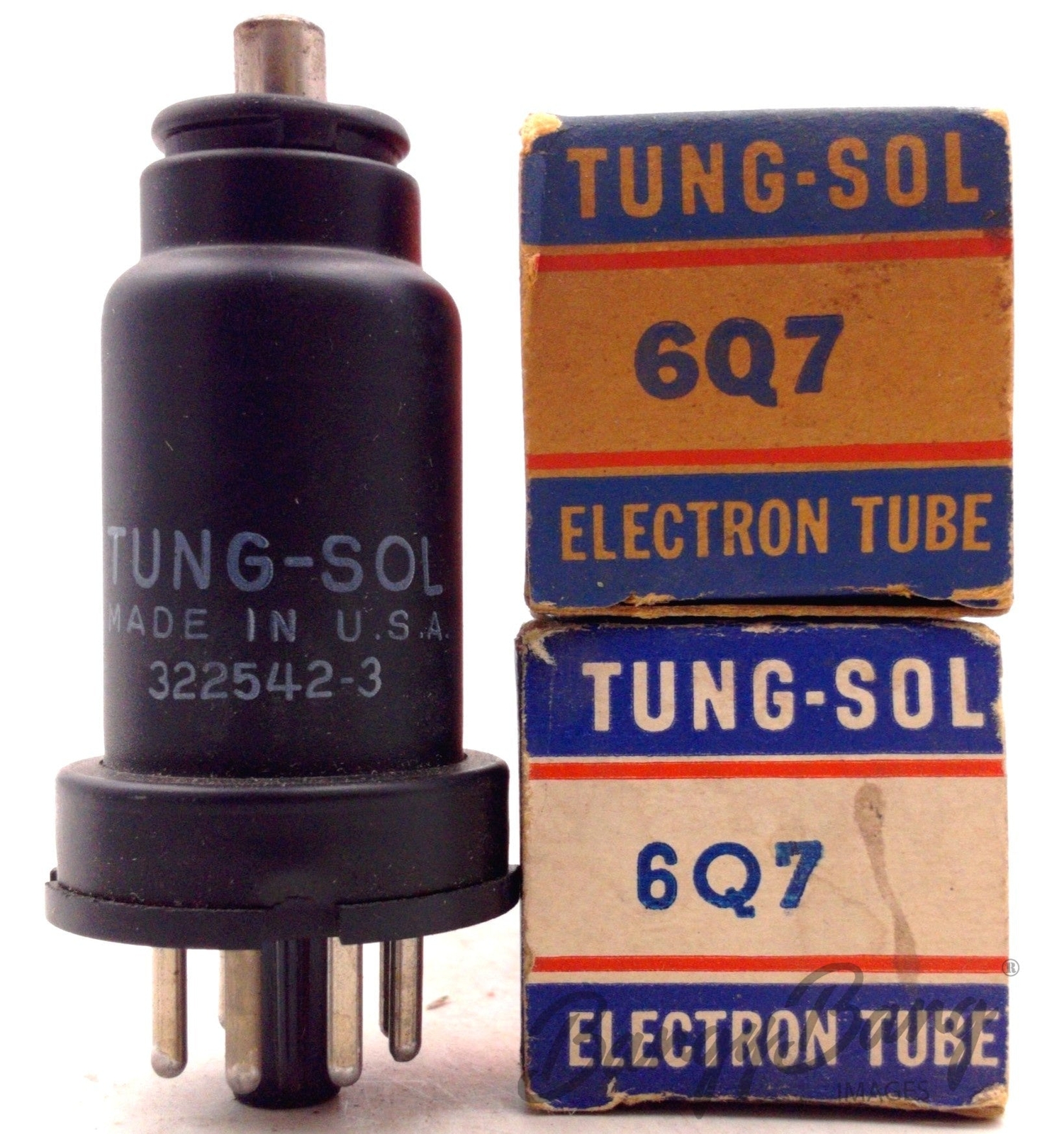 2 Tung-Sol 6Q7/CV587/VT92A Twin Diode Triode Audio Amp. Audio Vacuum ...