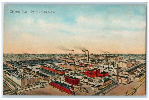 c1910 Aerial View Chicago Plant Swift Company Factory Exterior Building ...