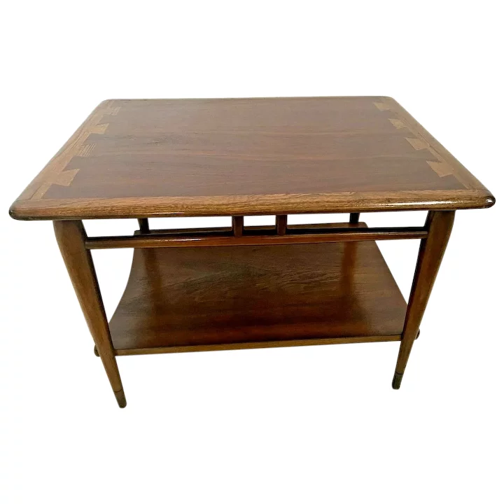 Mid Century Modern Lane Side Table Dark Walnut Nightstand with bottom ...