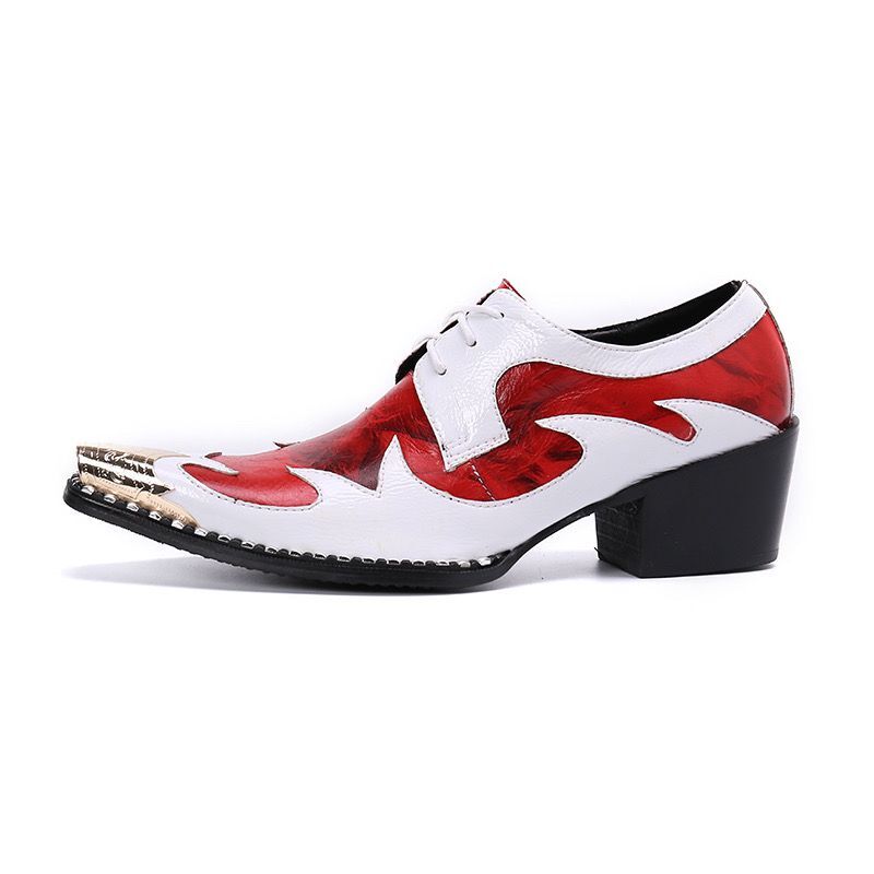 New Men's Leather Shoes Casual Shoes ,Lace Up,Hairstylist Shoes,Metal ...