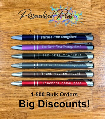 Personalised Pens 1-500 Bulk Order Stylus Pens Business LOGO TEXT ...
