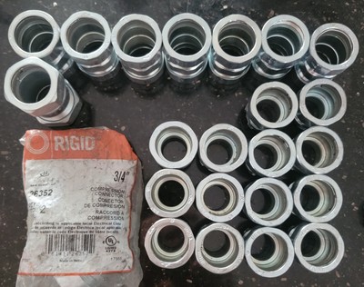 NEW 16- 3/4" Halex Threadless Rigid Connectors & 8-Threadless Rigid ...