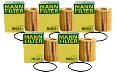 Mann Set of 5 Engine Oil Filter HU826X For LR Discovery Range Rover ...