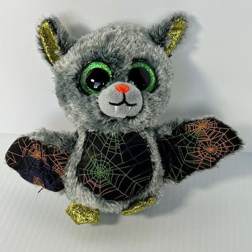 Ty Beanie Boo Vlad Bat 6" Halloween Gray Green Orange Spider Web ...