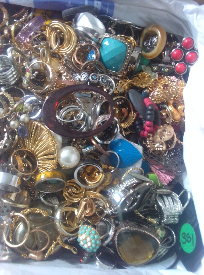 10 lbs. craft jewelry lot unsorted good junk craft repair. All Ring ...