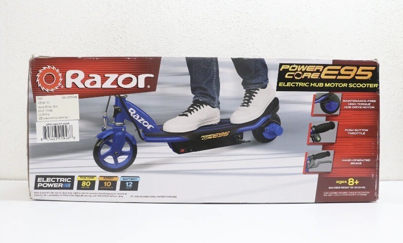 Razor Power Core E95 Electric Scooter- Blue Preowned w/ Box ...