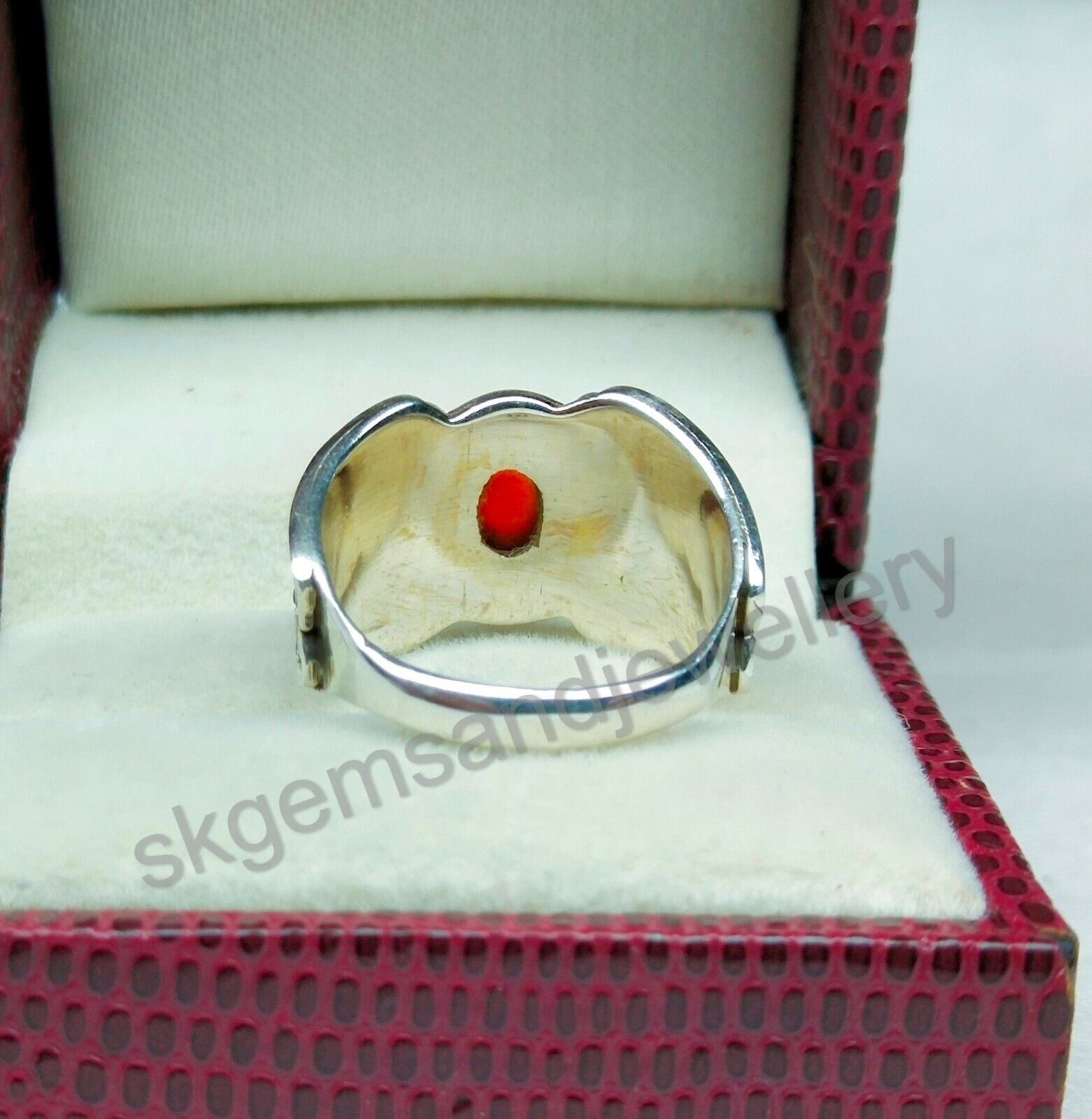 Natural Carnelian Oval Ring 925 Sterling Heavy Silver Handmade Gemstone ...