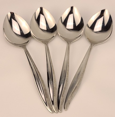 Oneida Set of 4 Oneidacraft Deluxe Textura Stainless Oval Soup Spoons 6 ...