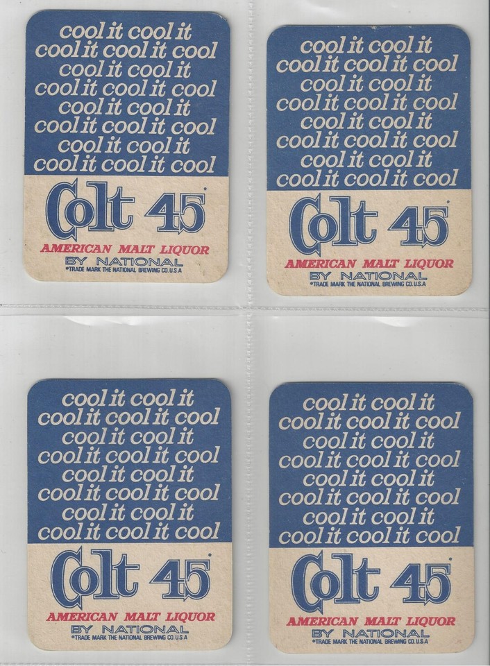 FOUR Colt 45 Beer Mats 'Cool it' from USA | eBay