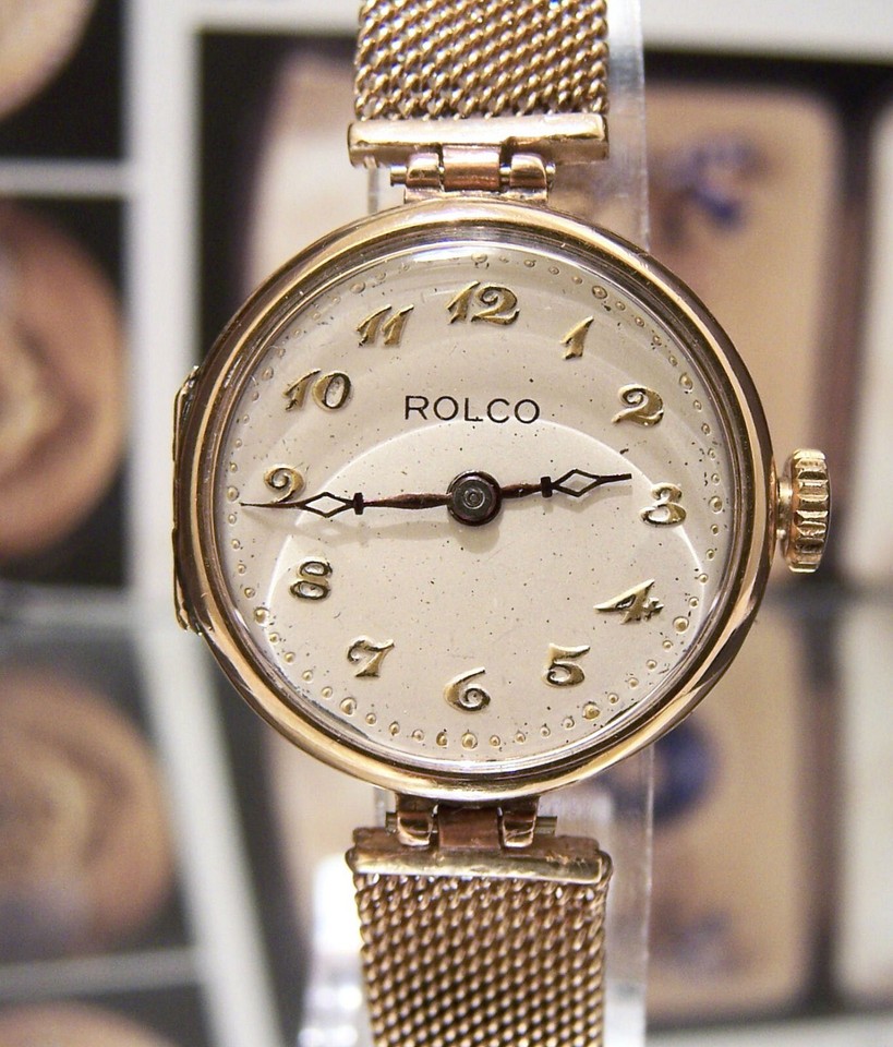 C1923 RARE ROLEX ROLCO SWISS ANTIQUE VINTAGE SOLID GOLD WATCH & BAND | eBay