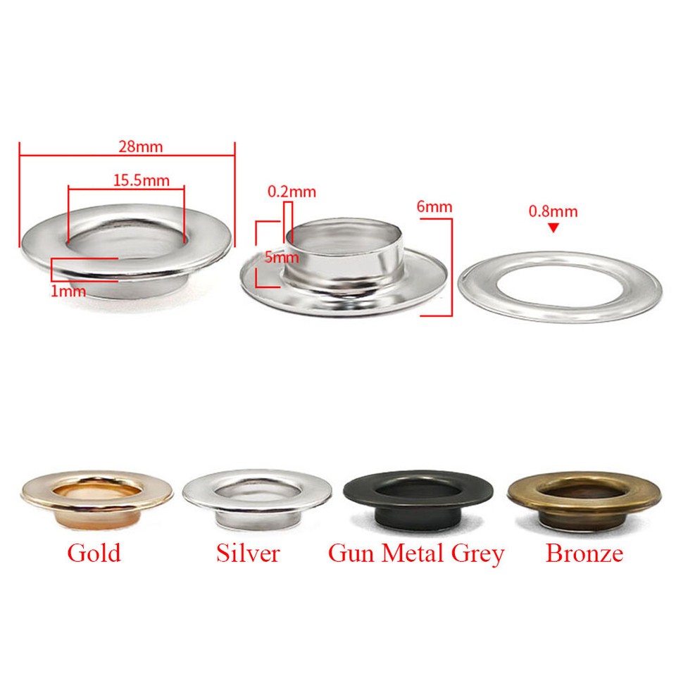 Brass Eyelets with Washers Leather Craft Grommet Banner 3 4 4.5 5 6 8 ...